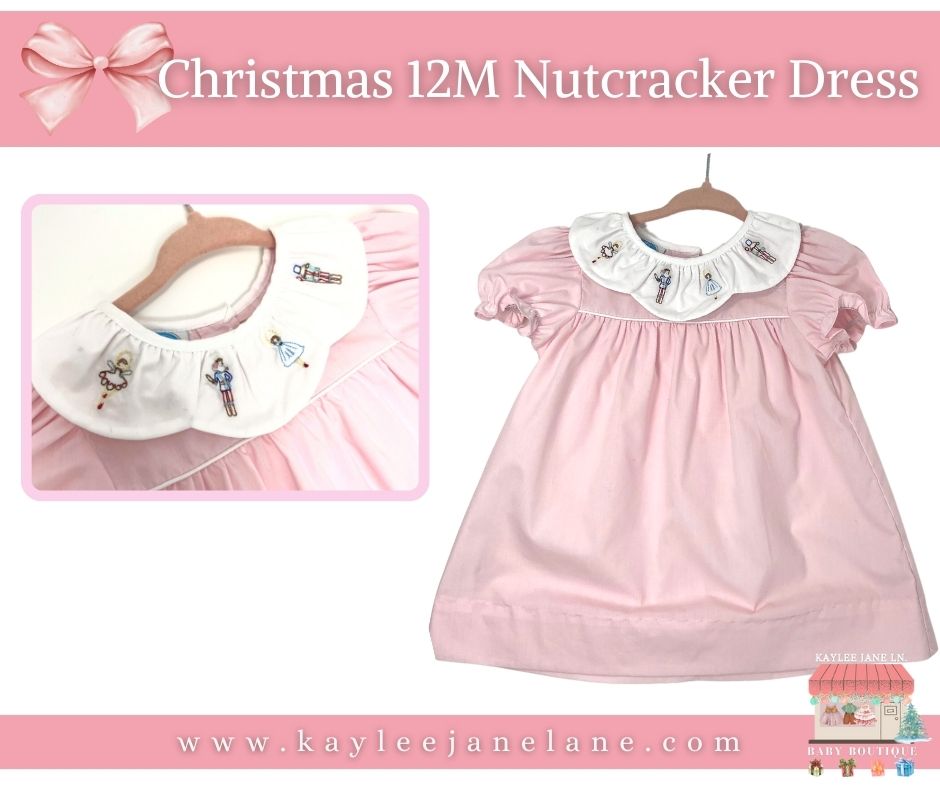 Pink Nutcracker Scallop Collar Bishop Dress with Nutcracker Characters ...
